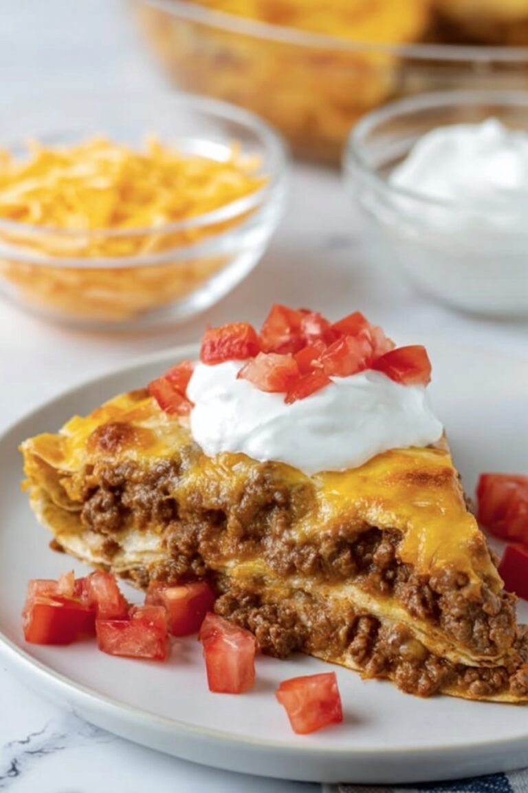 Layered Taco Bake with Ground Beef | Easy Cheesy Casserole